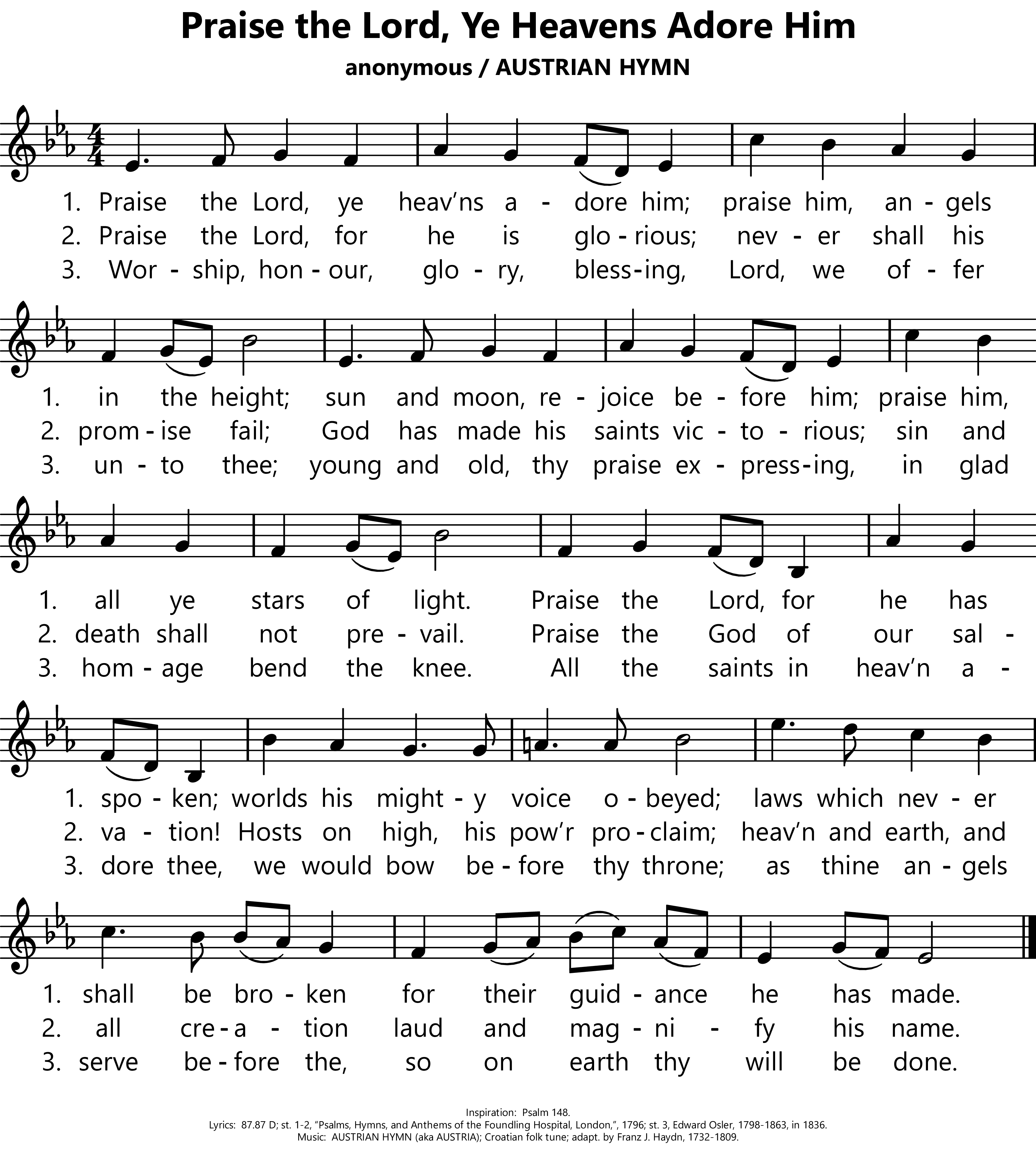 LiturgyShare: Praise the Lord, Ye Heaven Adore Him [anonymous]